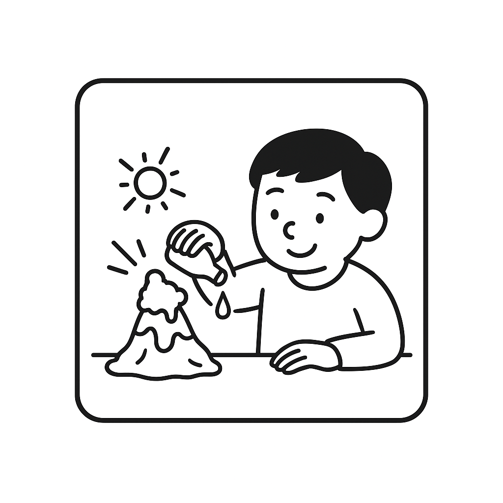 Mini Volcano - Fun, easy and free activity for 2-6 year old preschoolers
